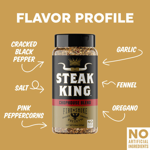 Fire & Smoke Society STEAK KING | Chophouse Blend Seasoning, 8.5oz ...