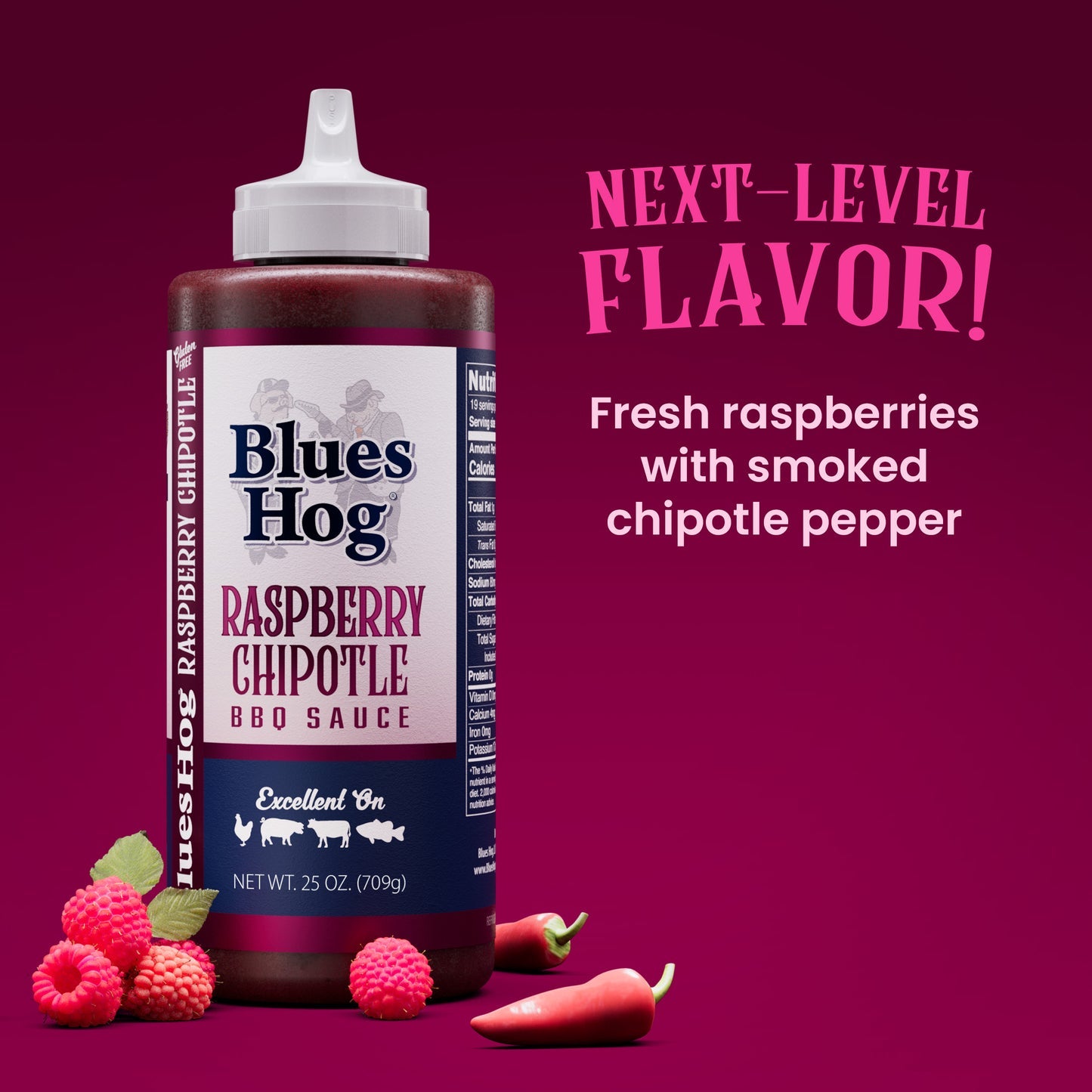 Blues Hog Raspberry Chipotle BBQ Sauce, 25oz | SlobsRus BBQ